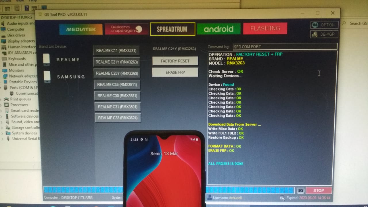 Hapus Pola & FRP Realme C21y RMX3263 - Gstool.id