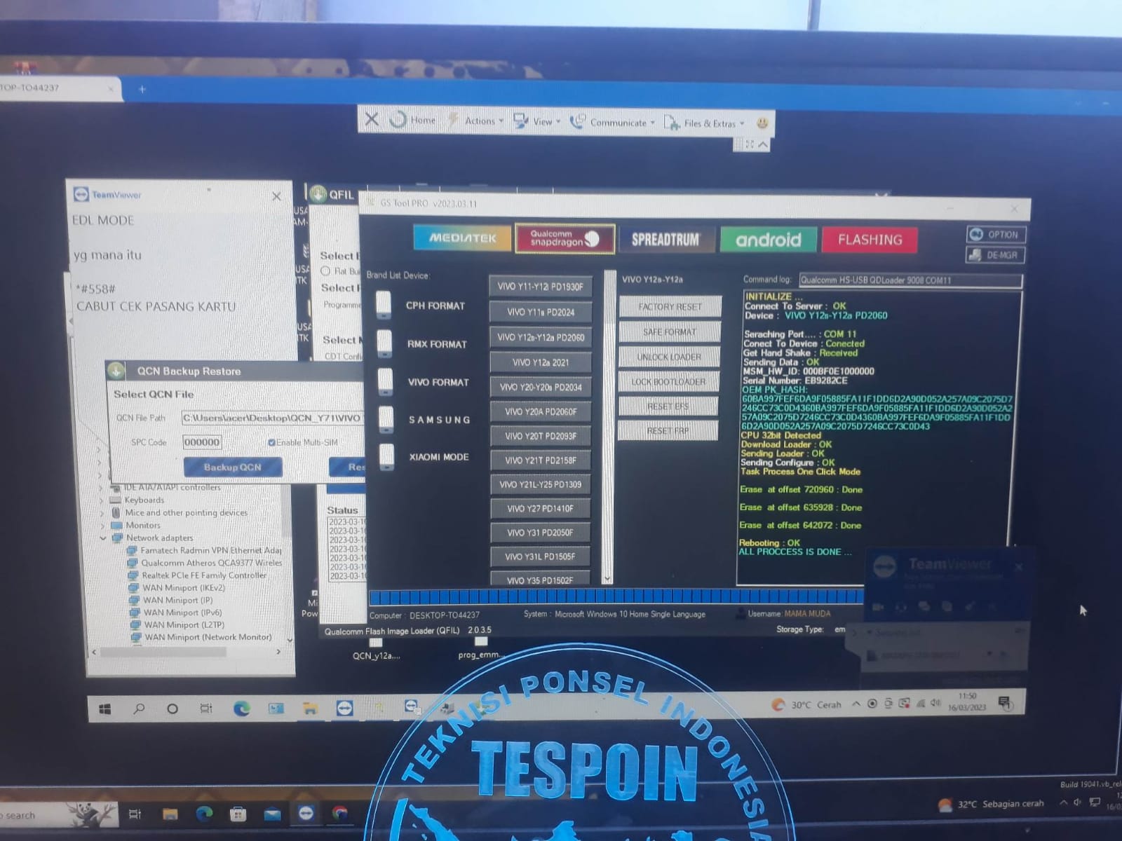 Cara Hapus Pola & FRP Vivo Y12s Y12a PD2060 - Gstool.id